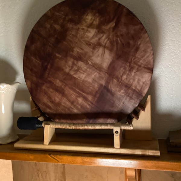 Frame Drum Display W/ Beater/rattle Stand, Alder and Cedar, Hand Cut ...
