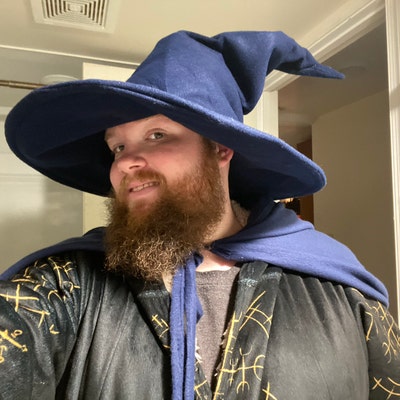 Grey crooked Mage Witch Hat / Wizard Hat / Pointy Hat / Mage, Sorcerer ...