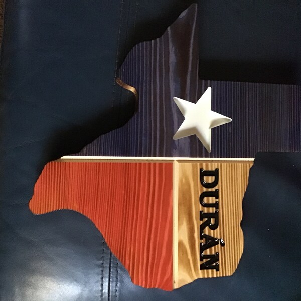 Carved Wooden Texas Shaped Flag - Etsy