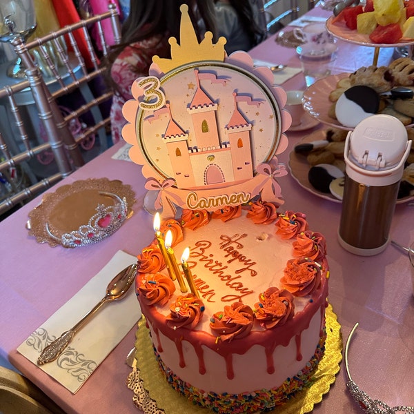 Princess Cake Topper Princess Castle Pastel - Etsy
