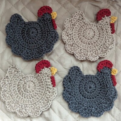 Pattern Crochet Chicken Coaster Pattern Crochet Pattern Crochet Chicken ...