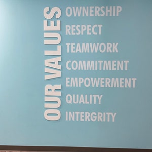 Our Values, Office, Wall, Art, Decor, 3D, PVC, Typography ...
