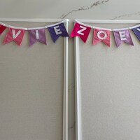 Pink and Purple Custom Name Bunting Personalised Nursery Banner ...