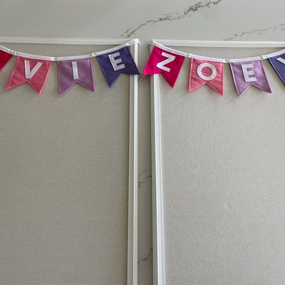 Pink and Purple Custom Name Bunting Personalised Nursery Banner ...