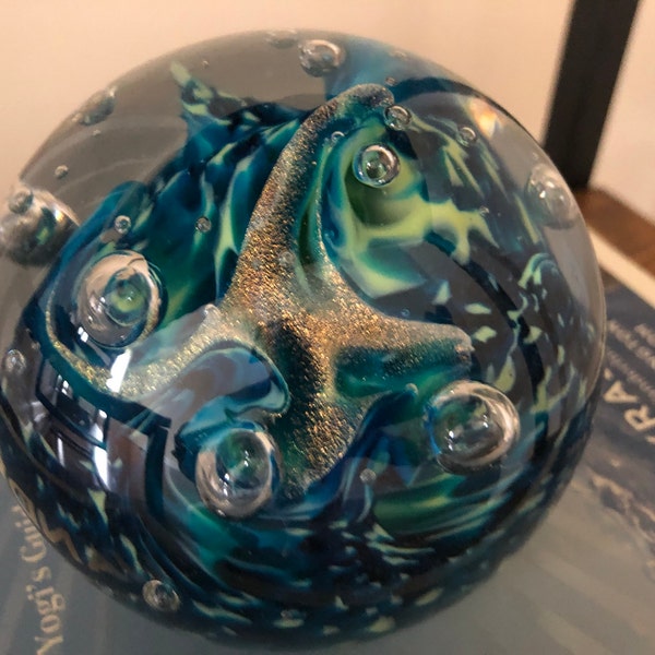 Ocean Tides-rd / Handblown Glass Paperweights - Etsy
