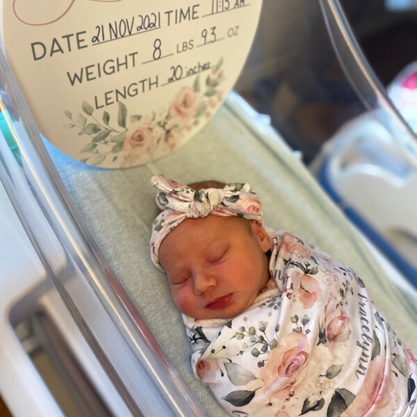 Baby Birth Stat Plaque | Personalized Birth Announcement Sign | Printed ...