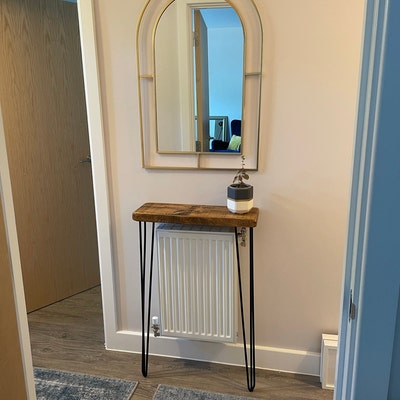 Omni Rustic Console Table With Black 3 Pin Hairpin Legs. - Etsy