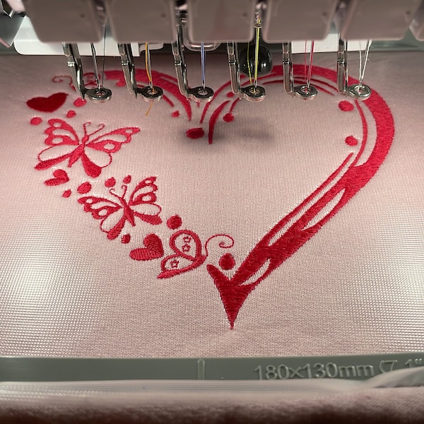 Half Heart Embroidery Designs,diy Machine Embroidery,heart Embroidery ...
