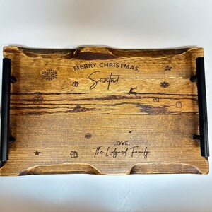 Personalized Rustic Serving Tray With Silver Handles Farmhouse Tray ...