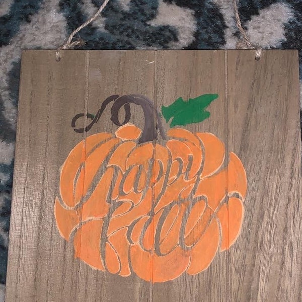 Happy Fall Pumpkin Sign Stencil - Fall Sign Stencils for Crafts, Mylar ...