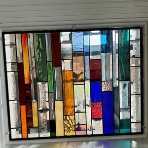 Clear Beveled Stained Glass Window Panel-made to Order 20.5x12.5 - Etsy