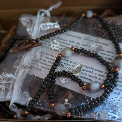 Cherokee Blue Clan Corn Bead Necklace - Etsy