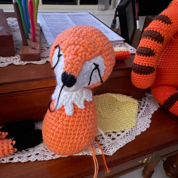 CROCHET PATTERN Lucy the Fox Crochet Amigurumi Stuffed Sitting Forest ...