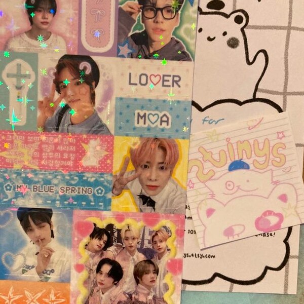 Txt Holo Deco Sticker Sheet 17 Pcs | Aesthetic Cute Kpop Stickers ...