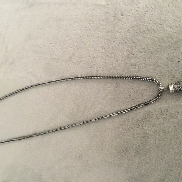 3.5mm Square Foxtail Oxidized Sterling Silver Necklace Chain - Etsy