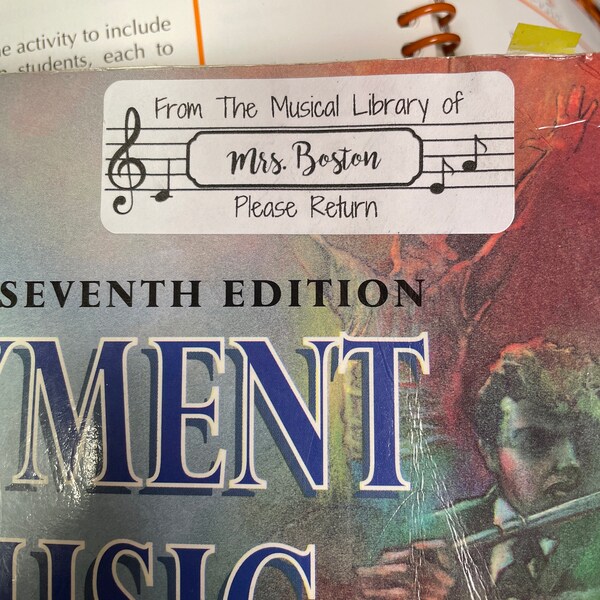 Personalized Custom Music Sticker Label Musician Music Teacher From the ...