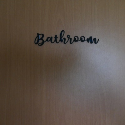 BATHROOM 3D Acrylic Sign Bathroom Cut Out Word Various Colours Sign for ...