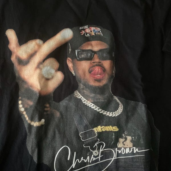Chris Brown Middle Finger Tee Chris Brown Breezy Bowl XX Tour 2025 ...
