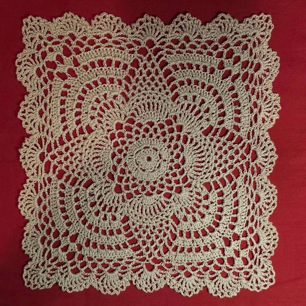 PDF CROCHET PATTERN: Vintage Square Doily Crochet Pattern, Vintage ...