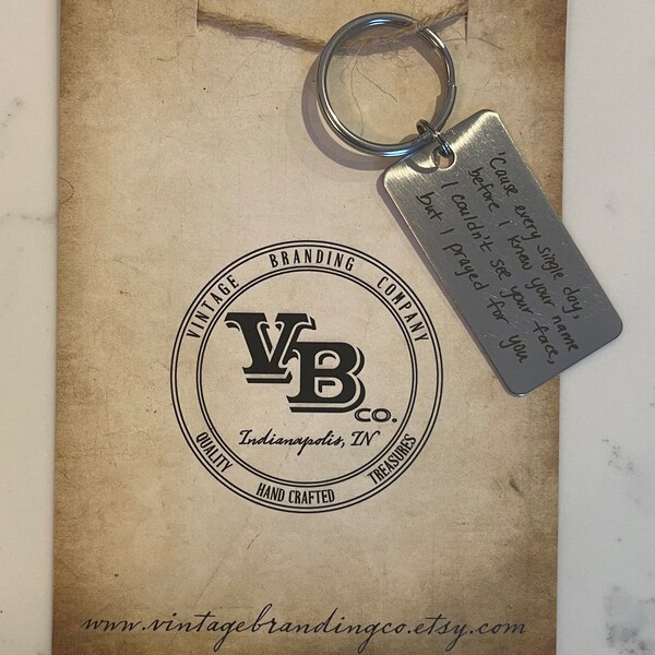 Your Handwritten Keychain- Your Design - Handwriting & Font Options ...