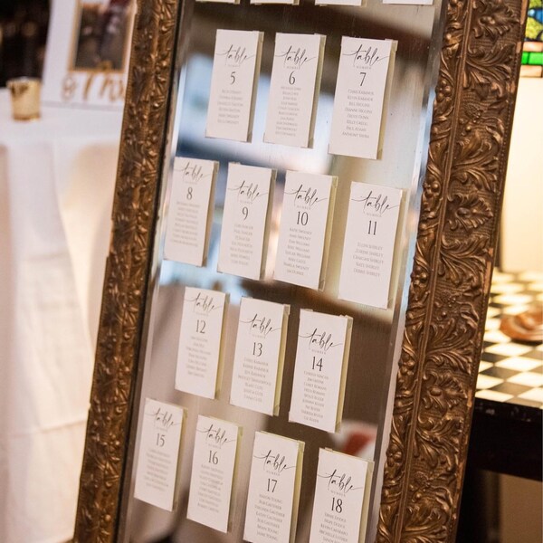 3x5 Wedding Seating Chart Template Calligraphy, Table Seating Chart ...