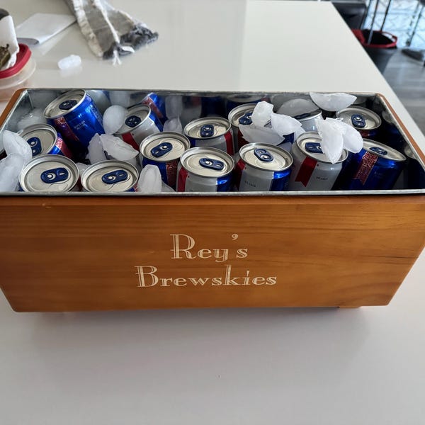 BEER TROUGH, Awesome Gift for Men, Personalized Wood Beer Chiller ...