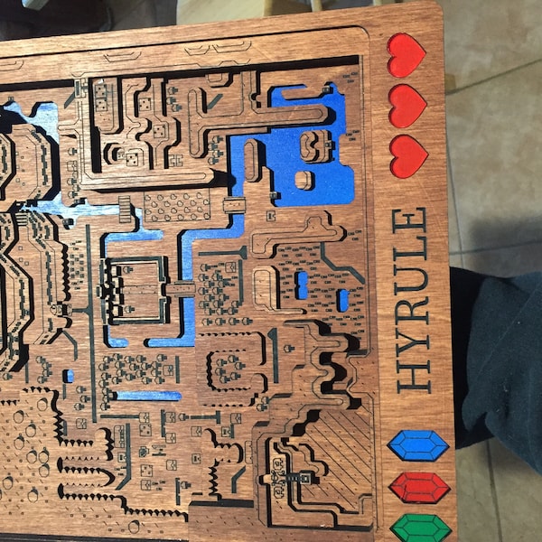 3D Hyrule Video Game Map Laser Cut Wood Multilayer Custom Decor ...
