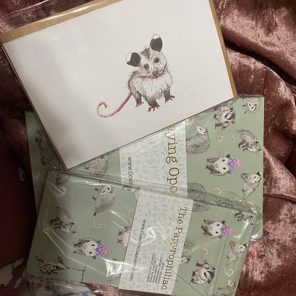 Birthday Party Opossum Possum Blank Greeting Card, Note Card, Thank You ...