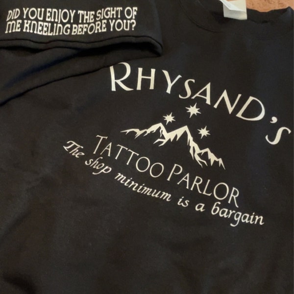 Officially Licensed ACOTAR Sweatshirt, Rhysand’s Tattoo Parlor, Rhysand ...