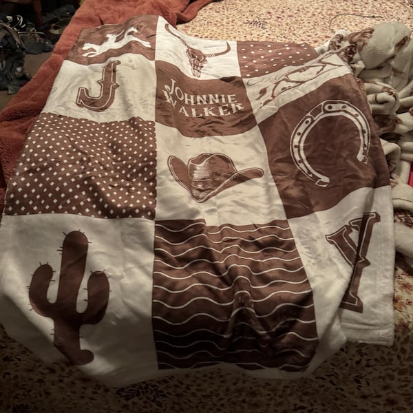Western Baby Blanket With Name Cowboy Patchwork Woven Quilt Ranch ...