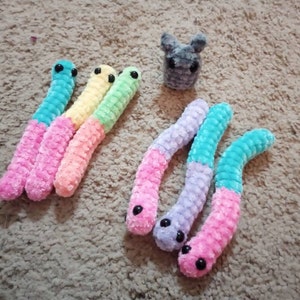 Sour Gummy Worms ___________ 3 Pack, Posable Worm Plushies, Novelty ...
