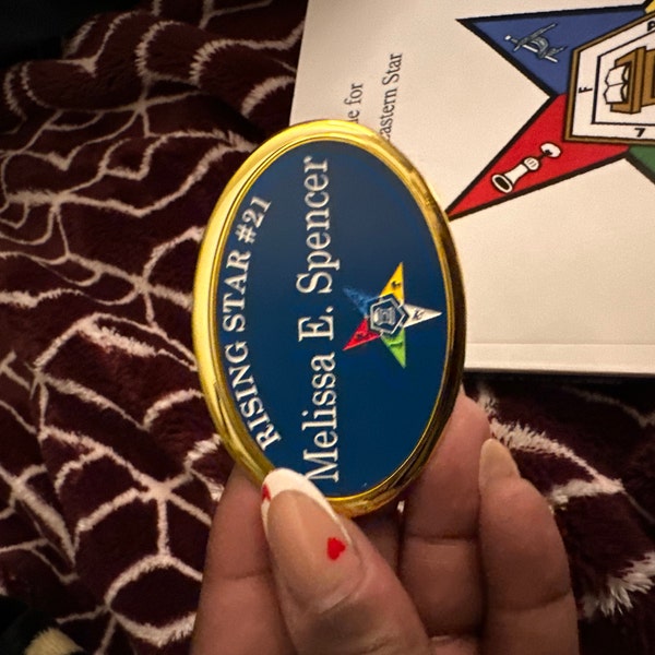 Order of Eastern Star 1.5" X 2.25 Framed Magnetic on Members Badge ...