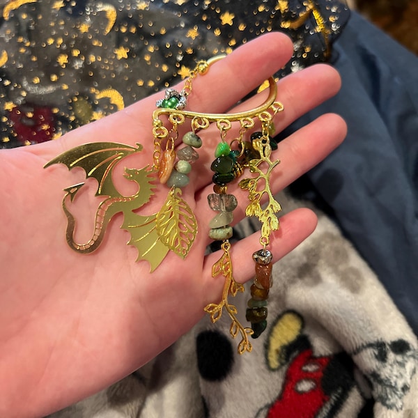 Luna Raven Ear Cuff With Purple Quartz Crystal, Bird Skull Ear Cuff ...