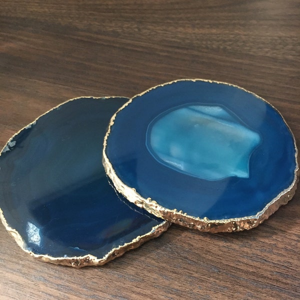 TEAL Agate Coasters. Gem Coasters. Stone Coasters. Drinkware Coaster ...