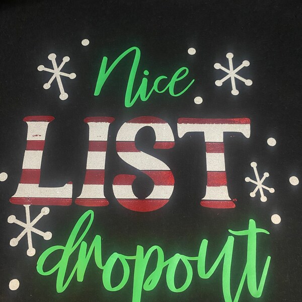 Nice List Dropout Christmas SVG Design (digital Download) - Etsy