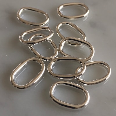 10 Sterling Silver Oval Jump Rings Open or Closed, 925 Silver Oval Jump ...