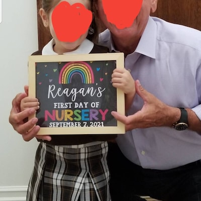 First Day of School Sign, Rainbow First Day of School Sign, Girl First ...