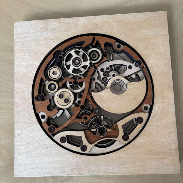 Watch Movement Laser Cut File for Creating Multilayered 3D Mechanical ...