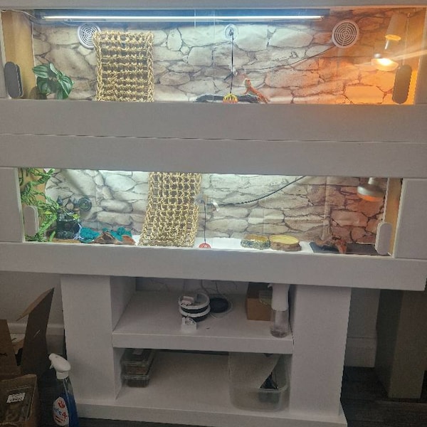 4ft White Modern Reptile Vivarium - Includes LED Light - Etsy UK