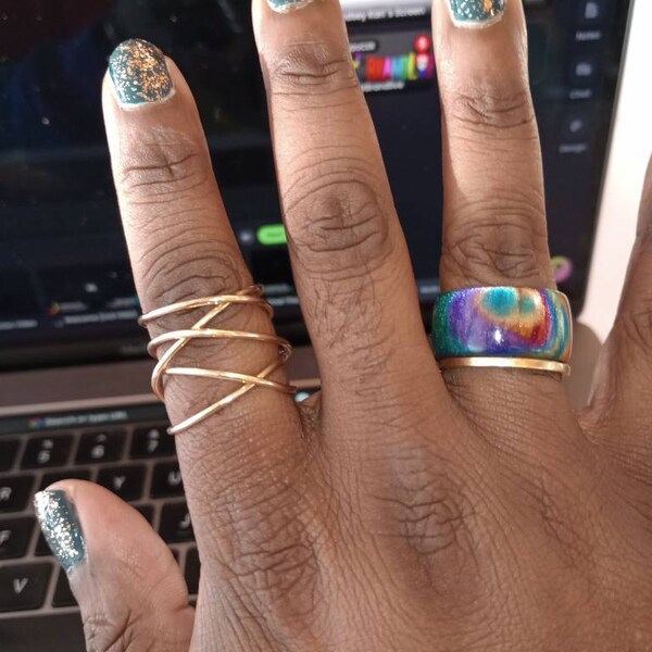 Extra Large Gold Wrap Ring, 14k Gold Fill Wraparound Ring, Wrapped ...