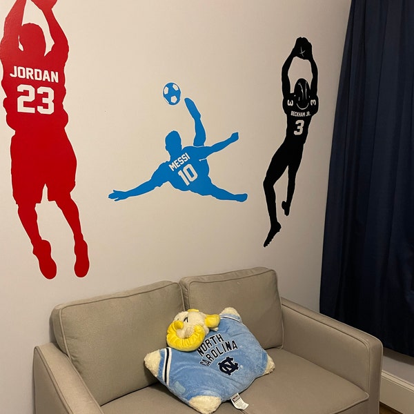 Basketball Name Decals for Boys Room - Personalized Sports Vinyl ...