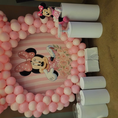 Mickey Mouse Minnie Round Photography Backdrop Adult Kids Wedding Baby ...