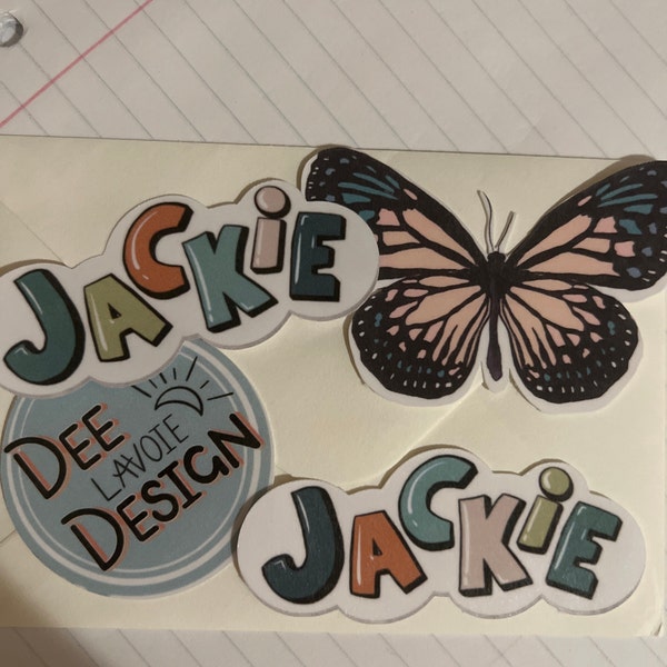 Custom Name Sticker: Colorful Funky Pastel Personalized Stickers of ...