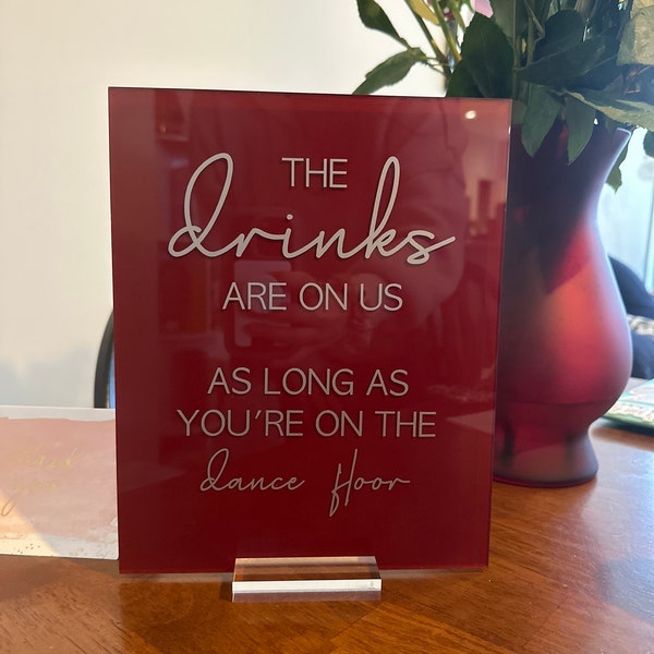 Funny Bar Wedding Sign | the Drinks Are on Us as Long as You're on the ...