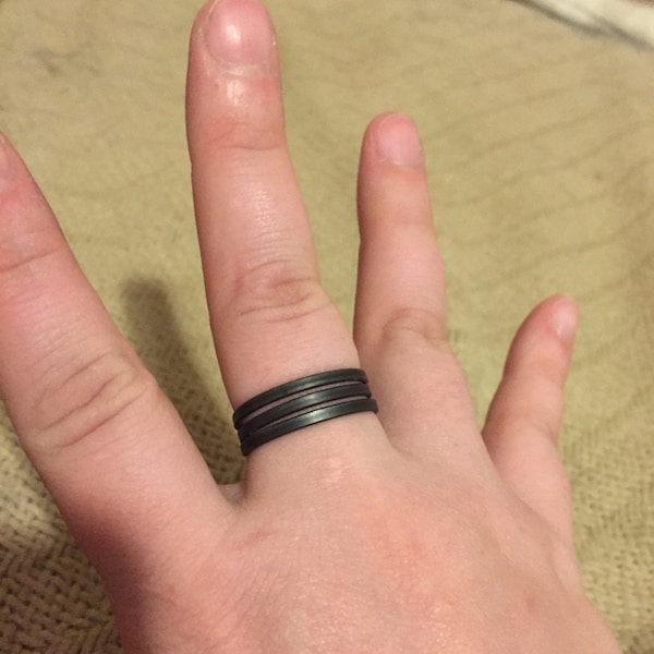 Minimal Iron Ring, Simple Black Ring, Plain Handmade Ring, Dark Grey ...