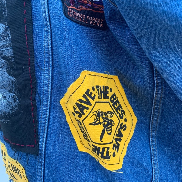 Save the Bees Patch Bee Hive Bee Patch Honey Bee Fabric Honeybee Honey Comb Honeycomb ...