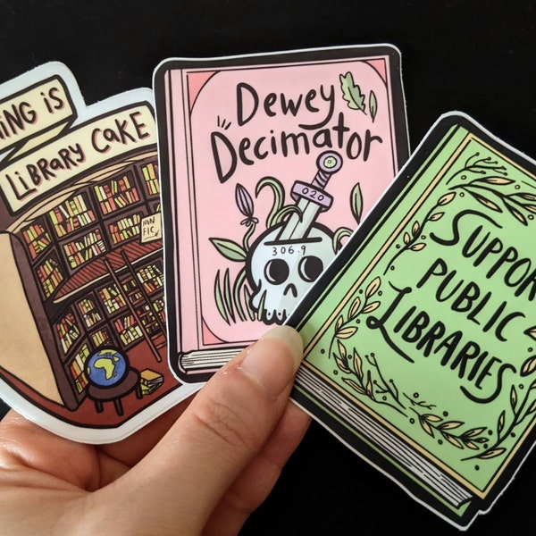 Support Public Libraries Book Sticker || Library Science || Books - Etsy