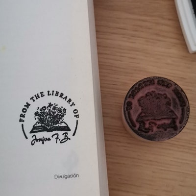 PERSONALIZED Cat BOOK STAMP, Library Stamp , Self Inking Library Stamp ...