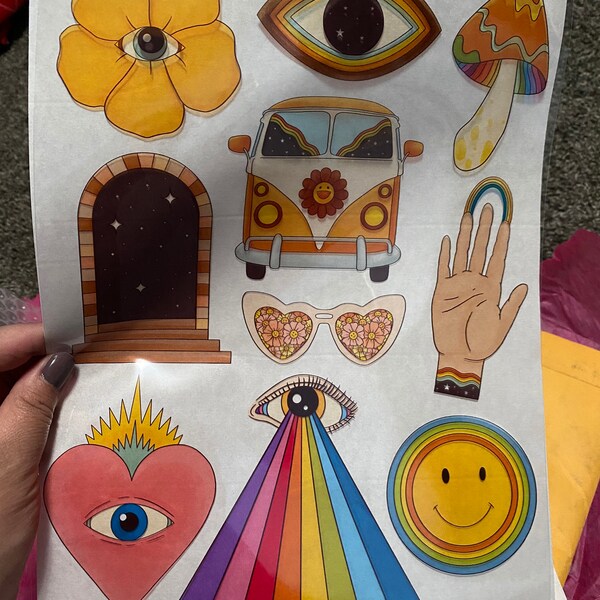 Retro Vibes#2 Resin Inserts in Color, Colored Resin Inserts, Retro ...