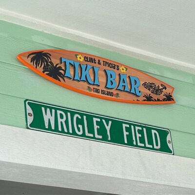 Surfboard Decor, Wall Art Personalized SURF SHOP Sign, Beach or Tiki ...